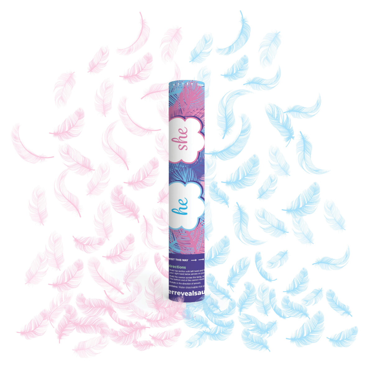 Gender Reveal Feather Cannon (PAIR) - Precious Previews 3d Ultrasound ...